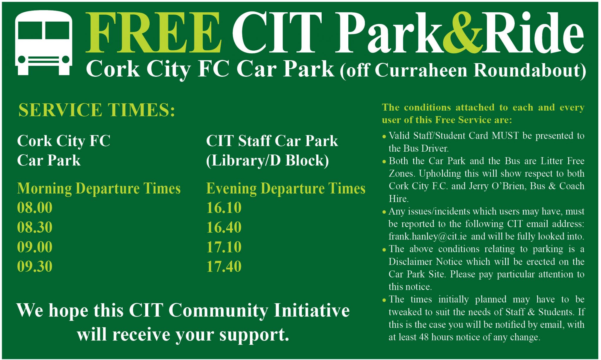 FREE Park & Ride - MTU Students Union